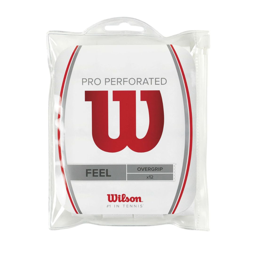 Wilson Pro Overgrip perforated x12 white – Racquet Center